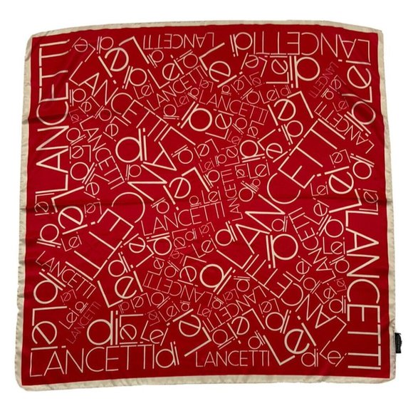 Lancetti | Accessories | Lancetti Red Monogrammed Silk Scarf Italy 35 ...